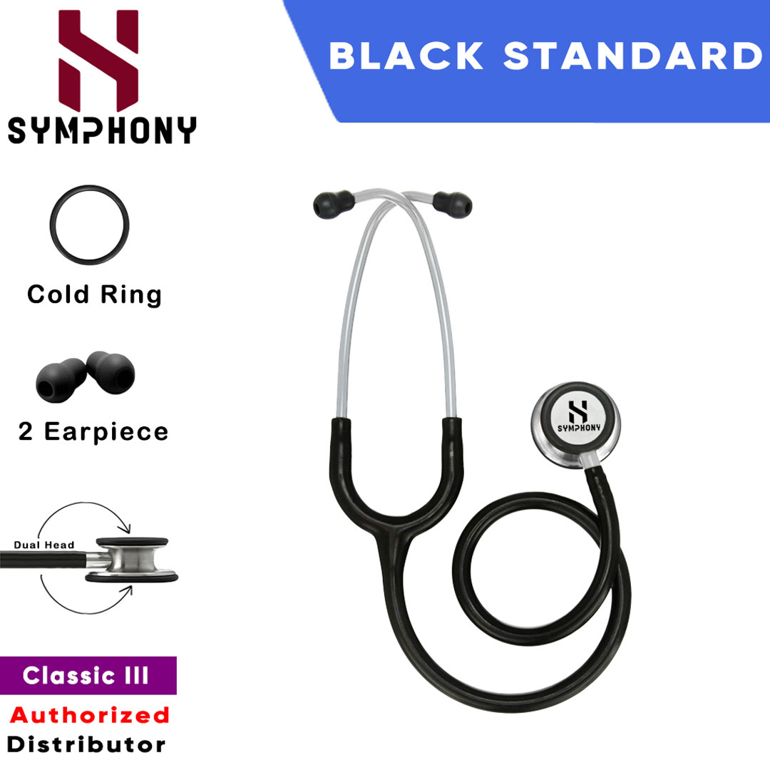 Symphony Black Standard Classic III Stethoscope – Ready Steth Go
